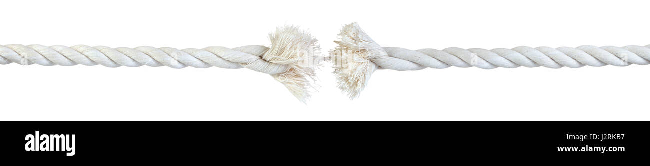 Rope fraying isolated on white Stock Photo - Alamy