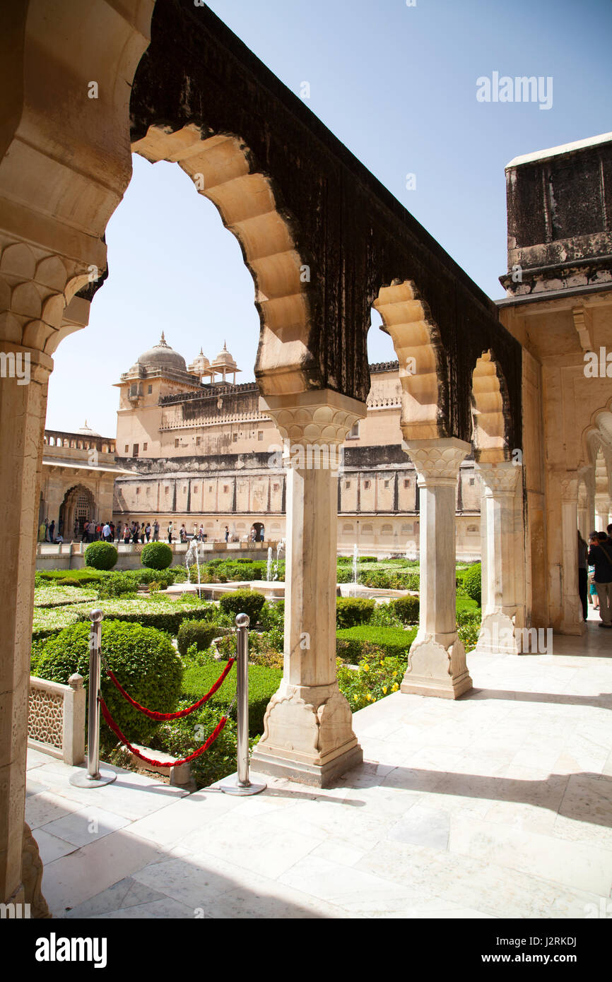 The Mughal Garden at Amber Fort near Jaipur in Rajasthan, India Stock ...