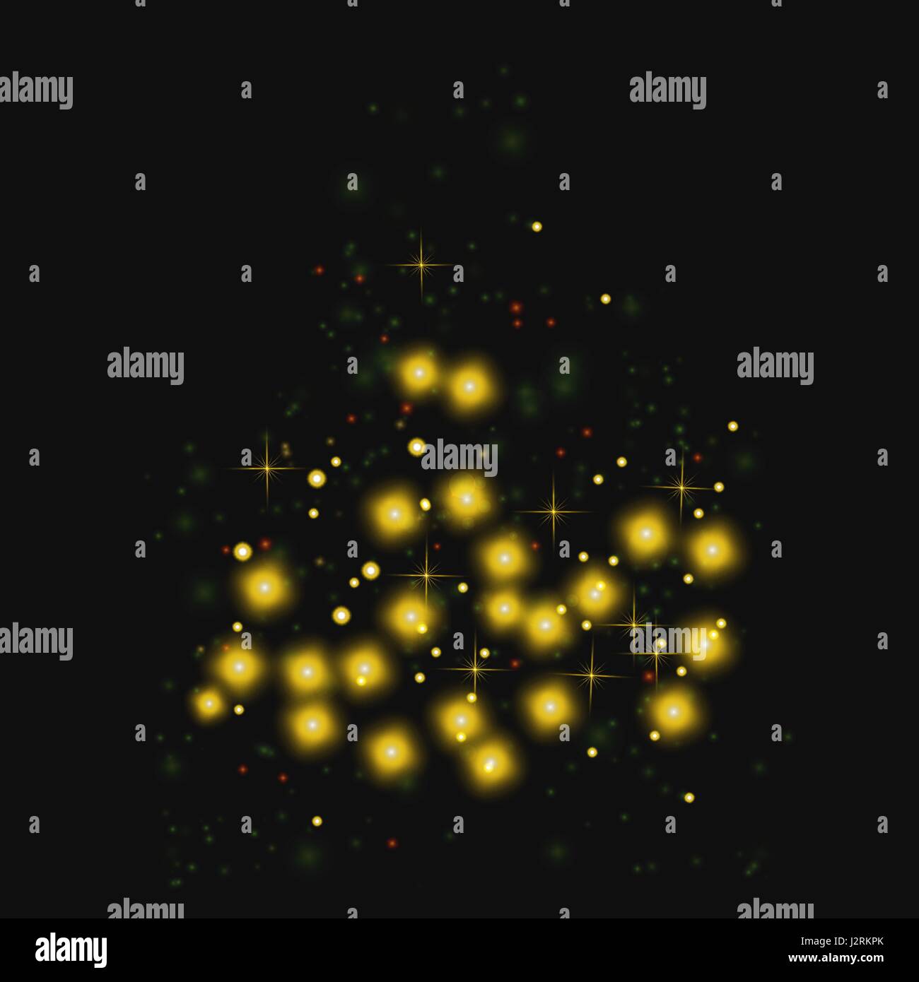 Vector Starry Light Background. Yellow Glowing Stars Stock Vector Image ...