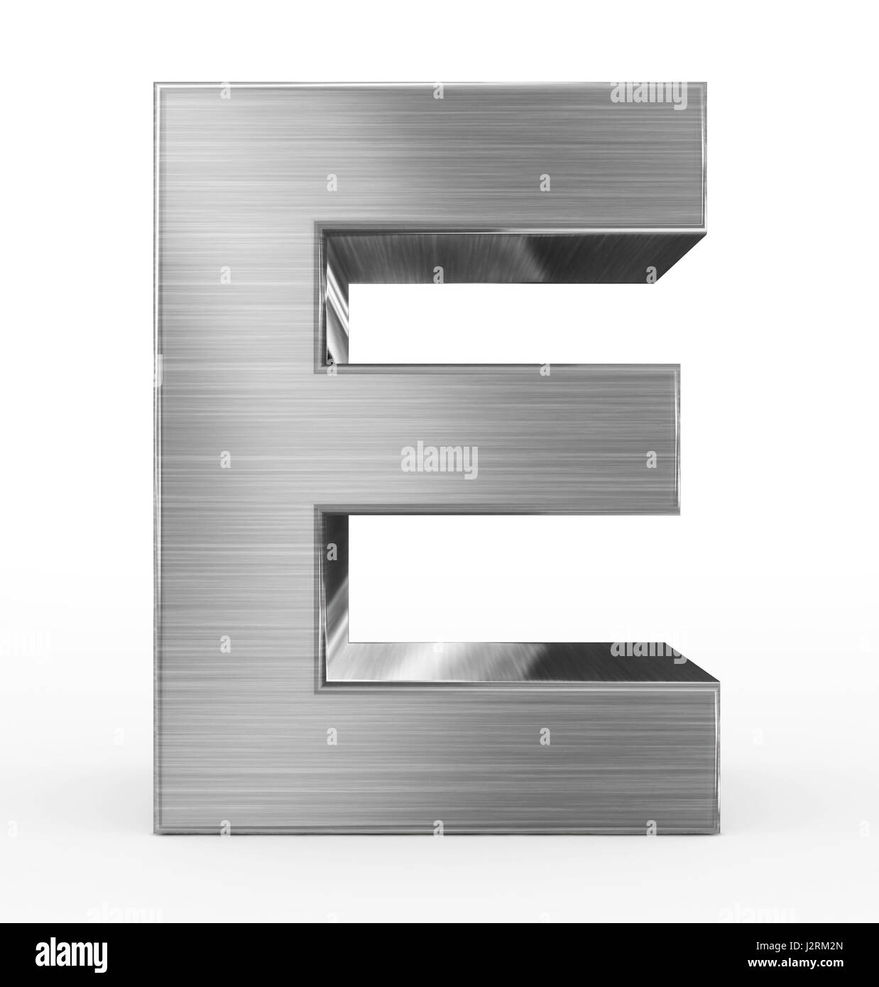letter E 3d metal isolated on white - 3d rendering Stock Photo - Alamy