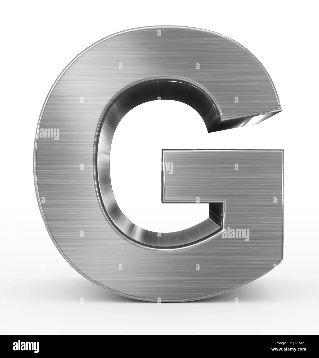 letter G 3d metal isolated on white - 3d rendering Stock Photo - Alamy