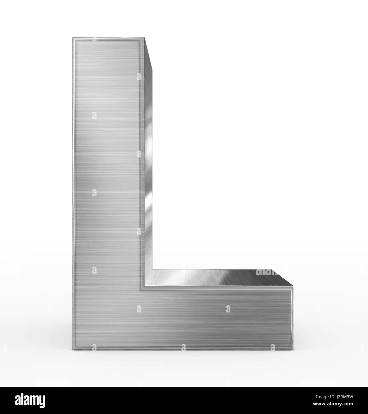 letter L 3d metal isolated on white - 3d rendering Stock Photo - Alamy