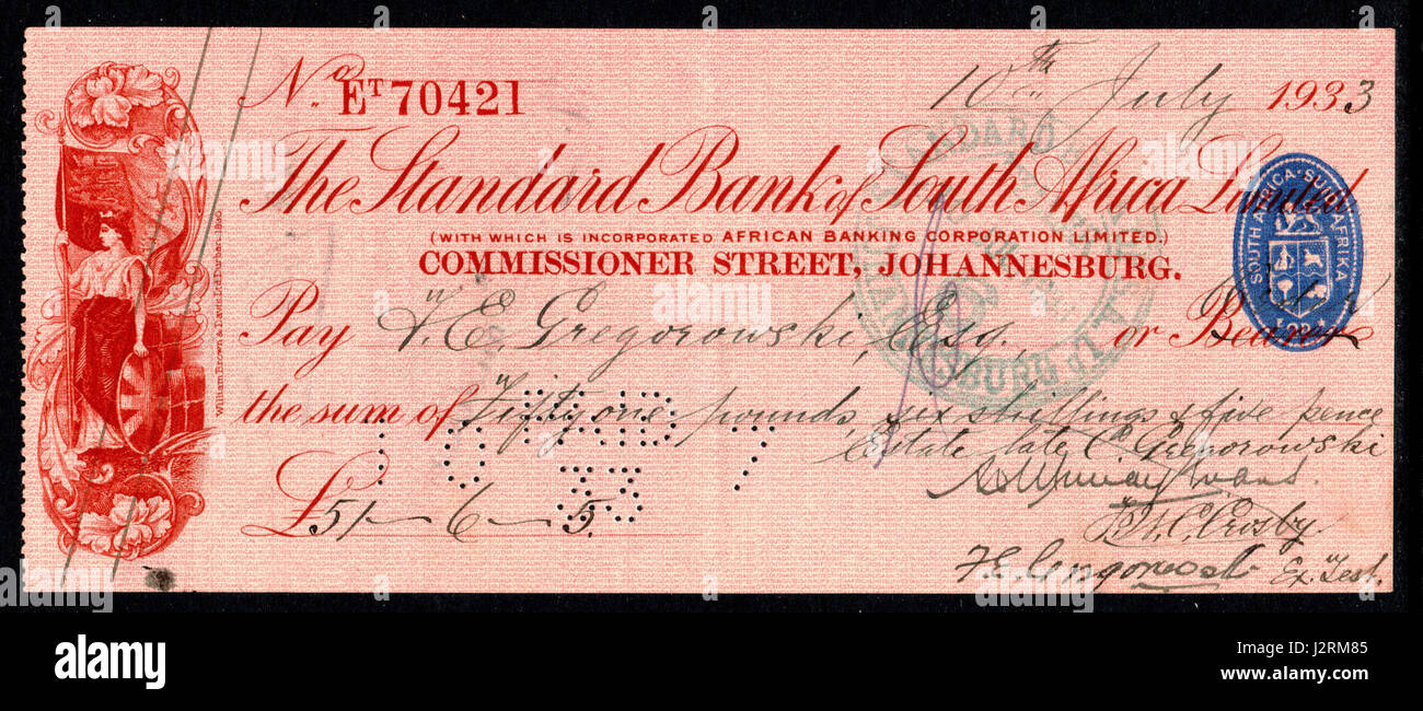 Vintage cheque hi-res stock photography and images - Alamy