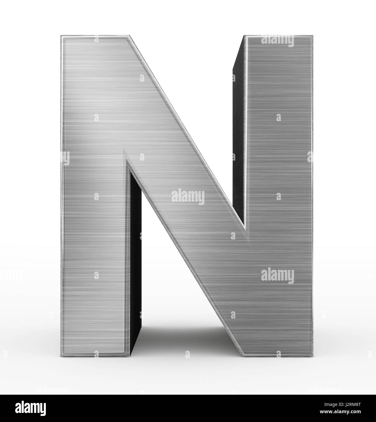 letter N 3d metal isolated on white - 3d rendering Stock Photo - Alamy