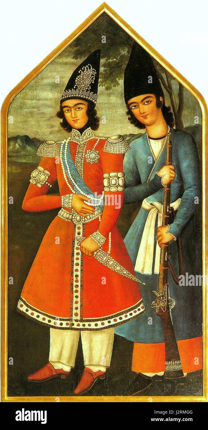 A Qajar prince and his attendant 1820 Stock Photo - Alamy