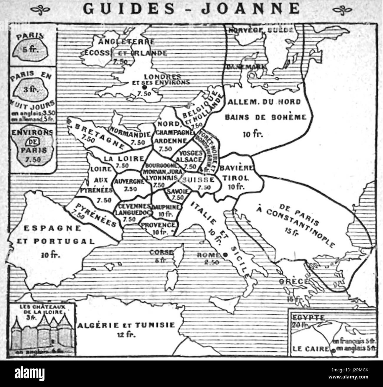 1912 map Guides Joanne Stock Photo - Alamy