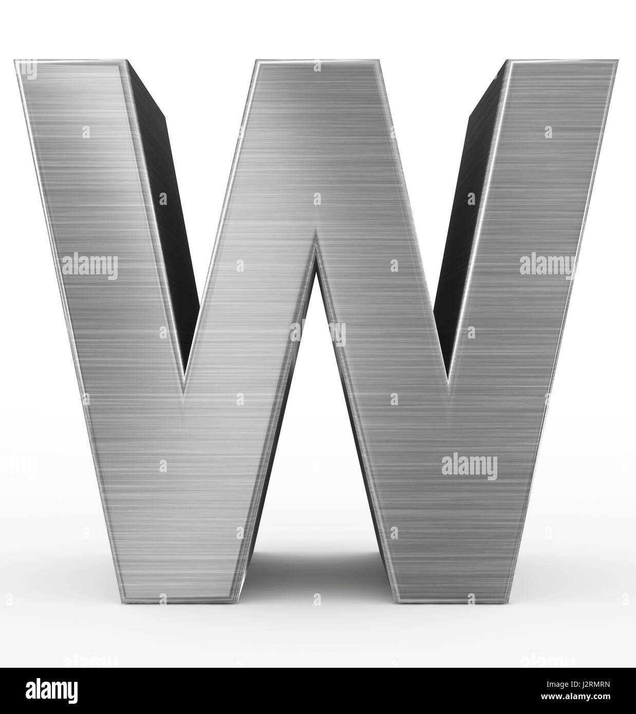 letter W 3d metal isolated on white - 3d rendering Stock Photo - Alamy