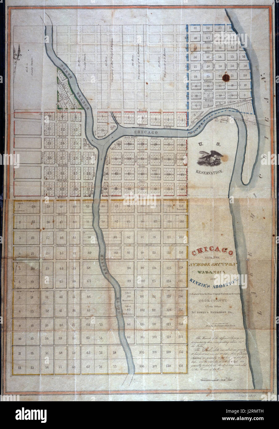 This map from 1834 by Hathaway showcases the early layout of Chicago ...