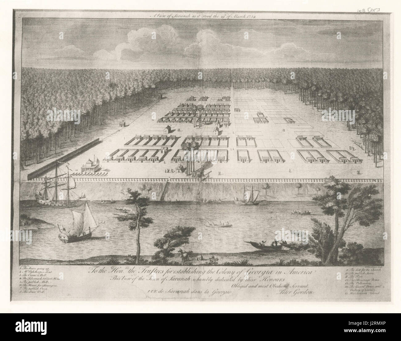 This historical view of Savannah from March 29, 1734, captures the ...
