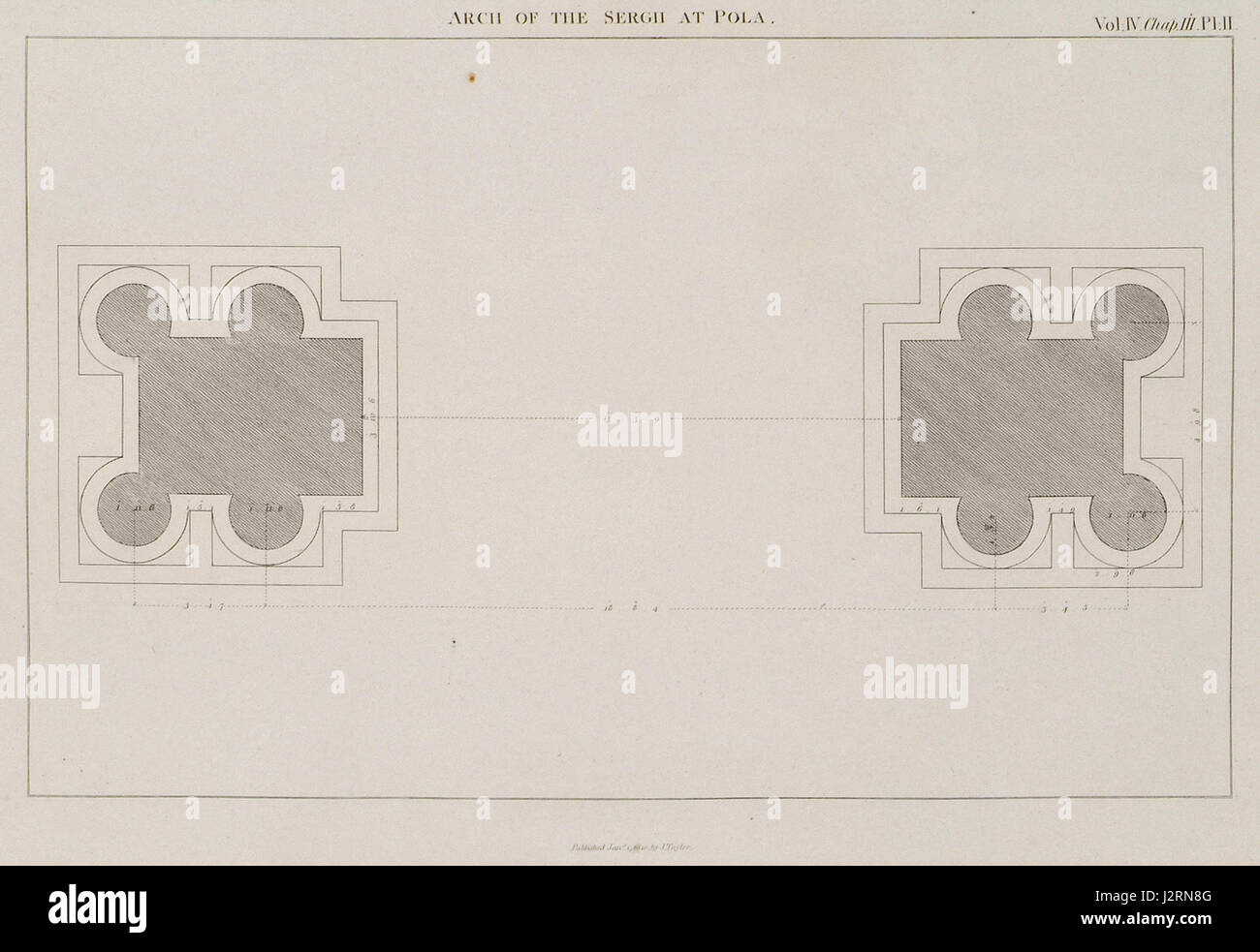 A Plan of the Arch - Stuart James & Revett Nicholas - 1816 Stock Photo ...