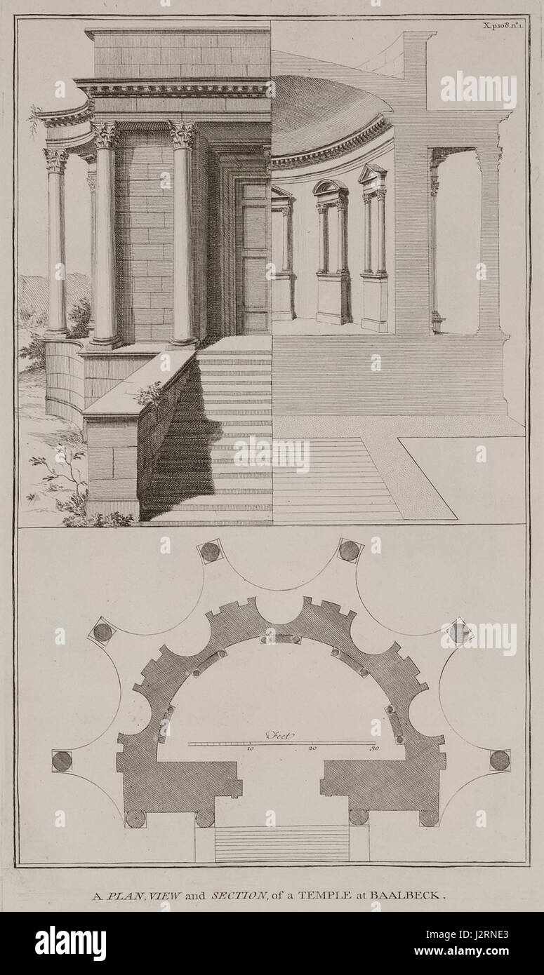 This 1745 drawing by Richard Pococke depicts a detailed architectural ...