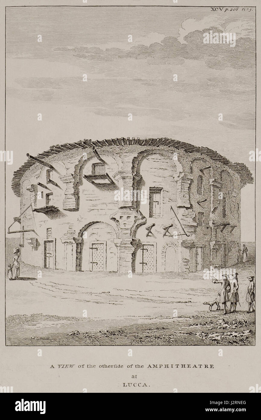 This 1745 image by Richard Pococke depicts a view from the amphitheater ...