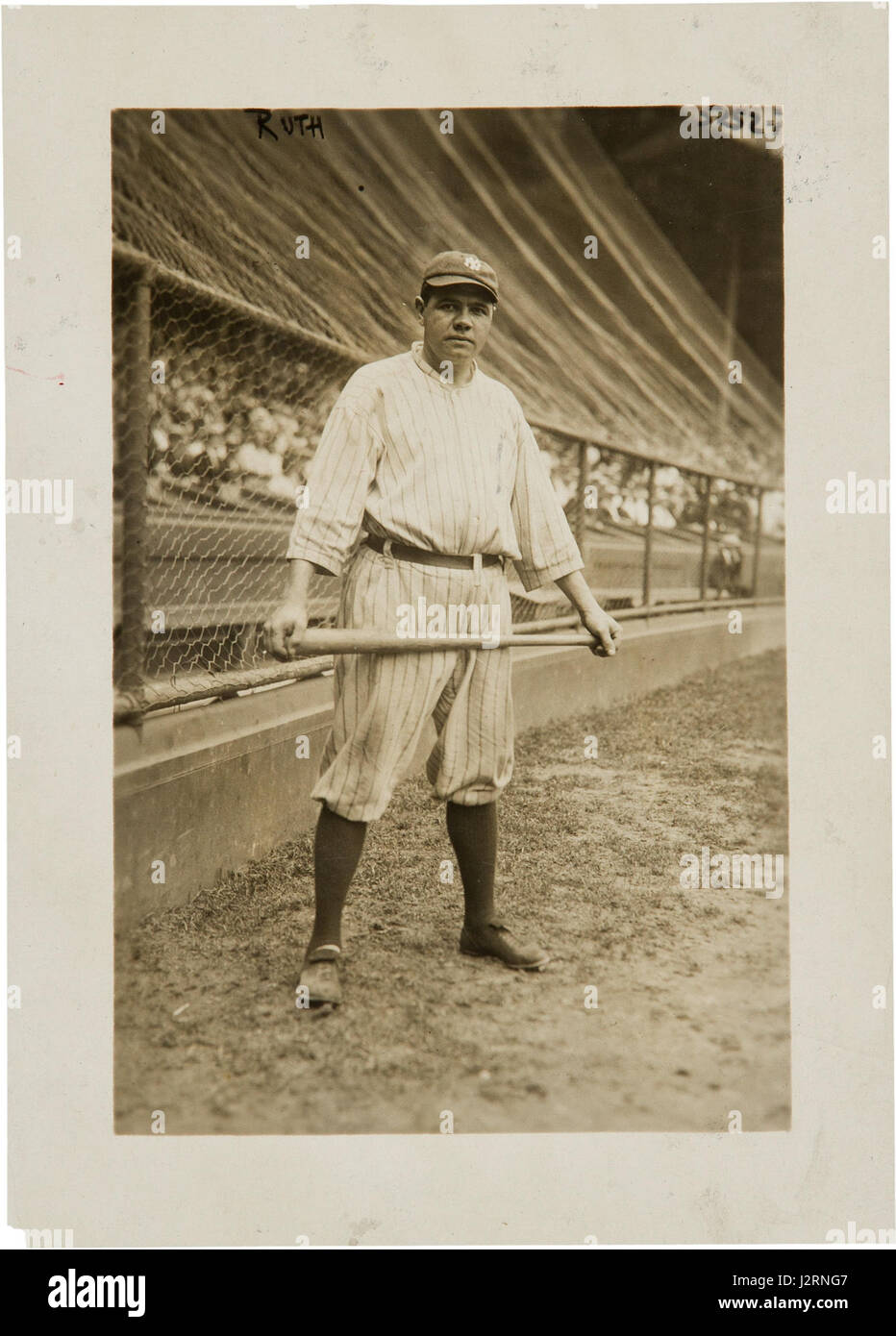 A 1920 portrait of Babe Ruth by photographer Bain captures the iconic ...