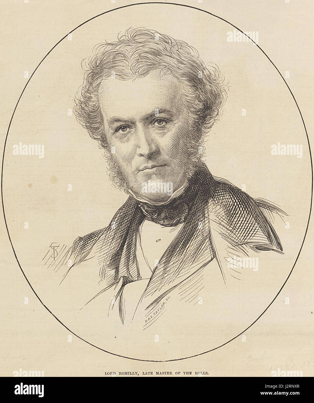 John Romilly, 1st Baron Romilly (1802-1874), Engraving by R. Taylor and ...