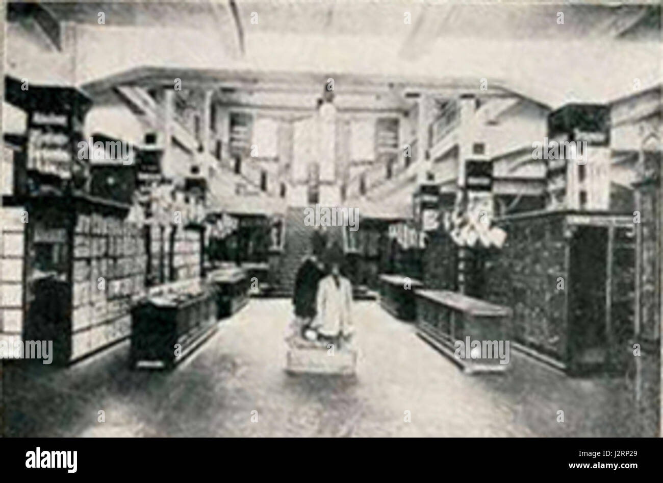 This interior photograph from the 1920s showcases the ground floor of ...