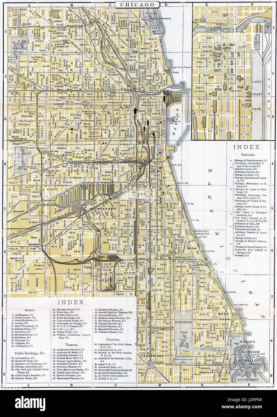 An 1896 map from Appleton's depicting the city of Chicago, providing ...