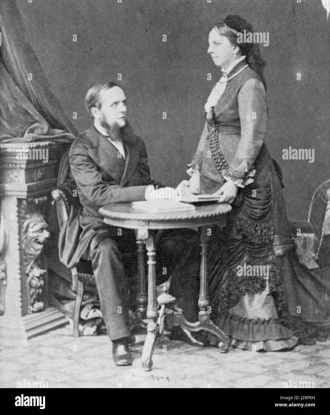 Alexey Ivanovich Musin-Pushkin (1825-1879) with his wife Lyubov Alexandrovna, born. Kusheleva ...