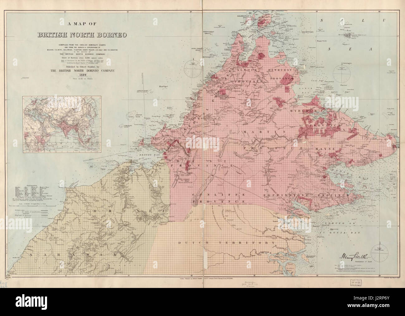 A map of British North Borneo (III Stock Photo - Alamy