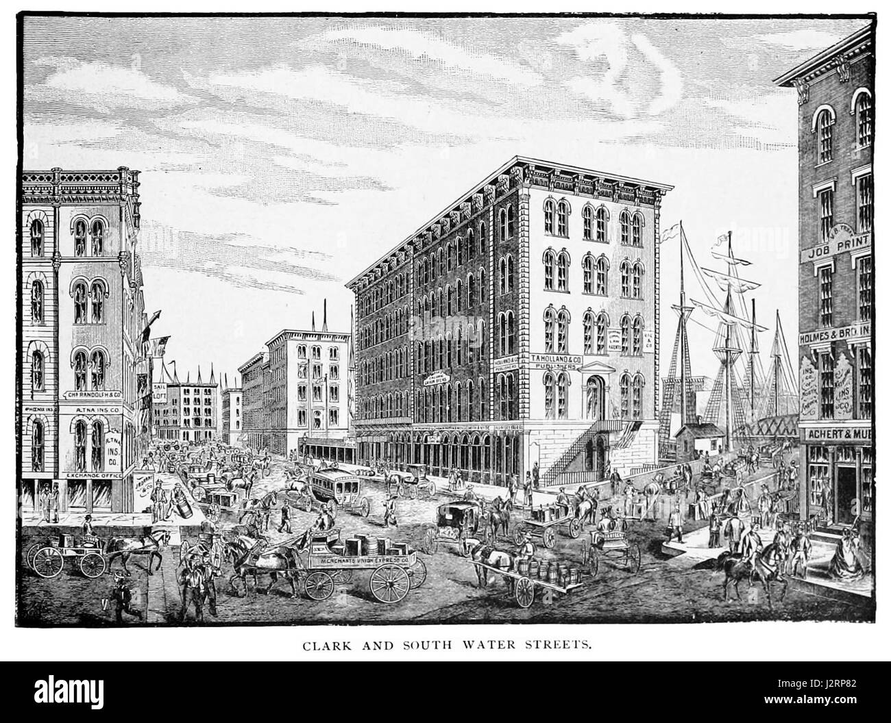 1884 Chicago - Clark and South Water Streets Stock Photo - Alamy