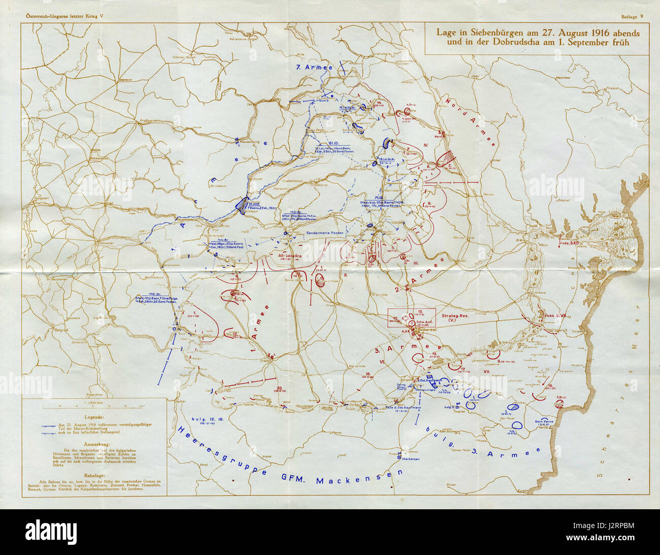 '1916 - Harti - Situatia fortelor la inceputul razboiului' translates ...