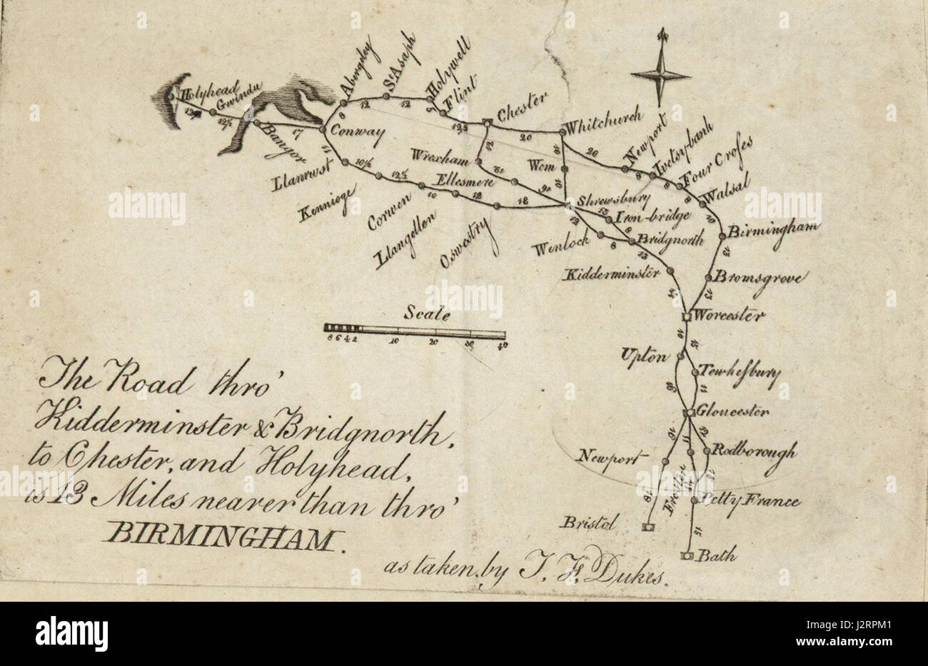 An 18th-century road map is a historical document depicting the ...