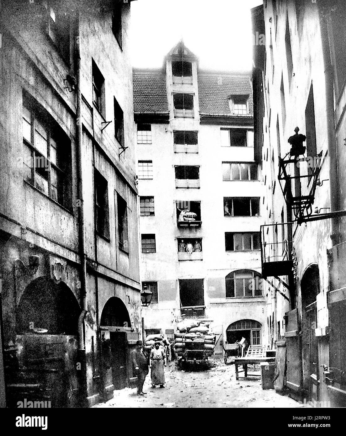 A historical image of Gewerbehof in Leipzig before 1900, showcasing the ...