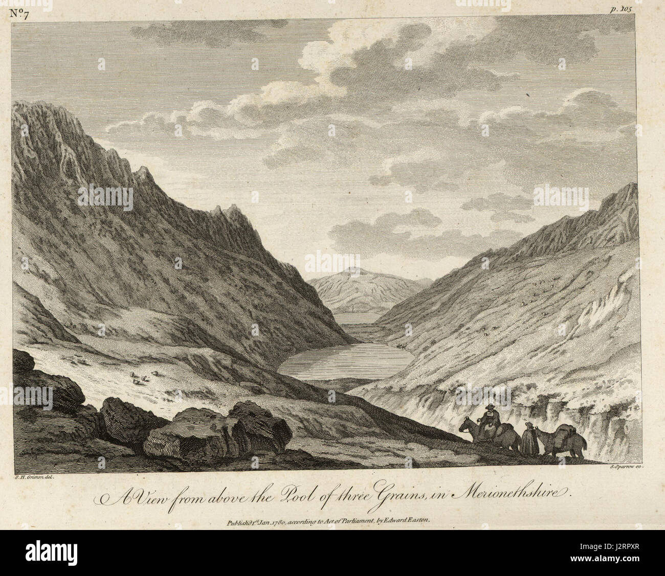 A view above the pool of three Grains in Merionethshire 02335 Stock ...