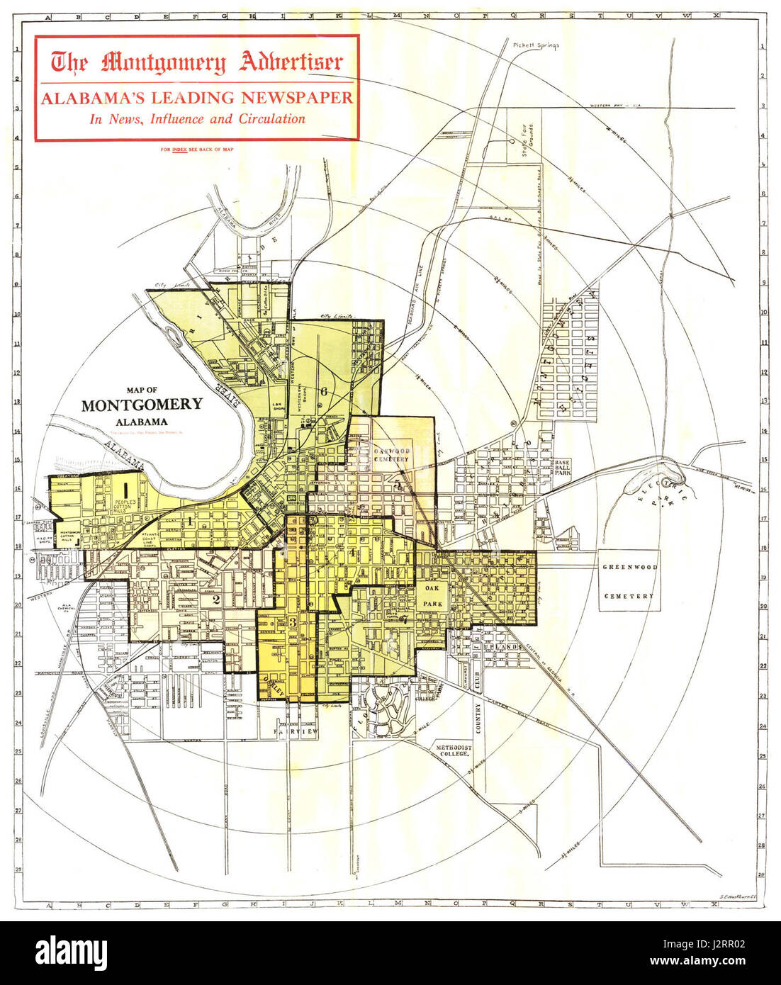 This 1910 map of Montgomery, Alabama, illustrates the cityâ€™s layout ...