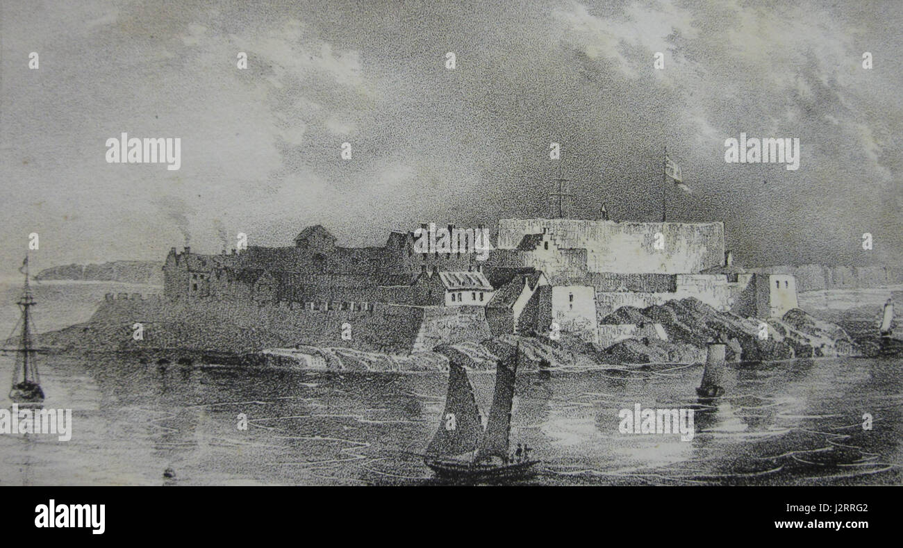 A Guide to the Island of Guernsey 1826 Castle Cornet Stock Photo - Alamy