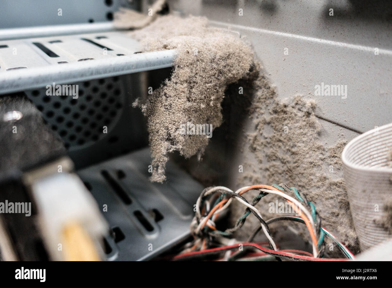 Hardware service a scene. Dust layer inside the computer case Stock ...