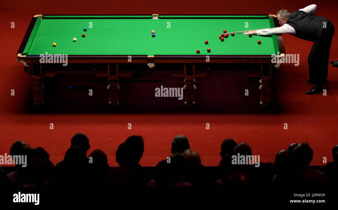 John Higgins during day sixteen of the Betfred Snooker World ...