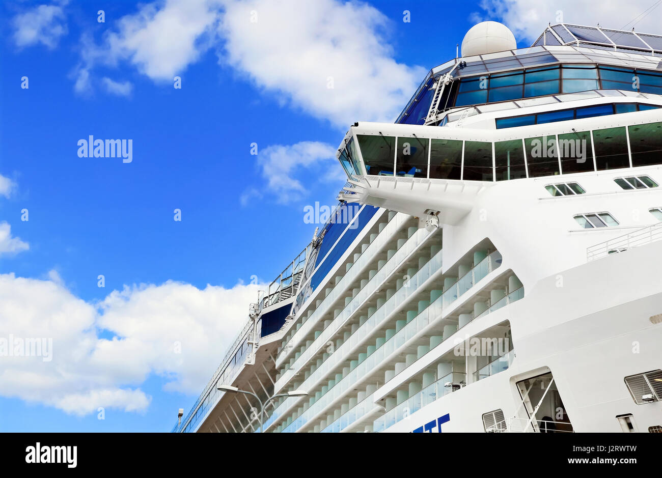 Closeup of Cruise Ship Stock Photo - Alamy