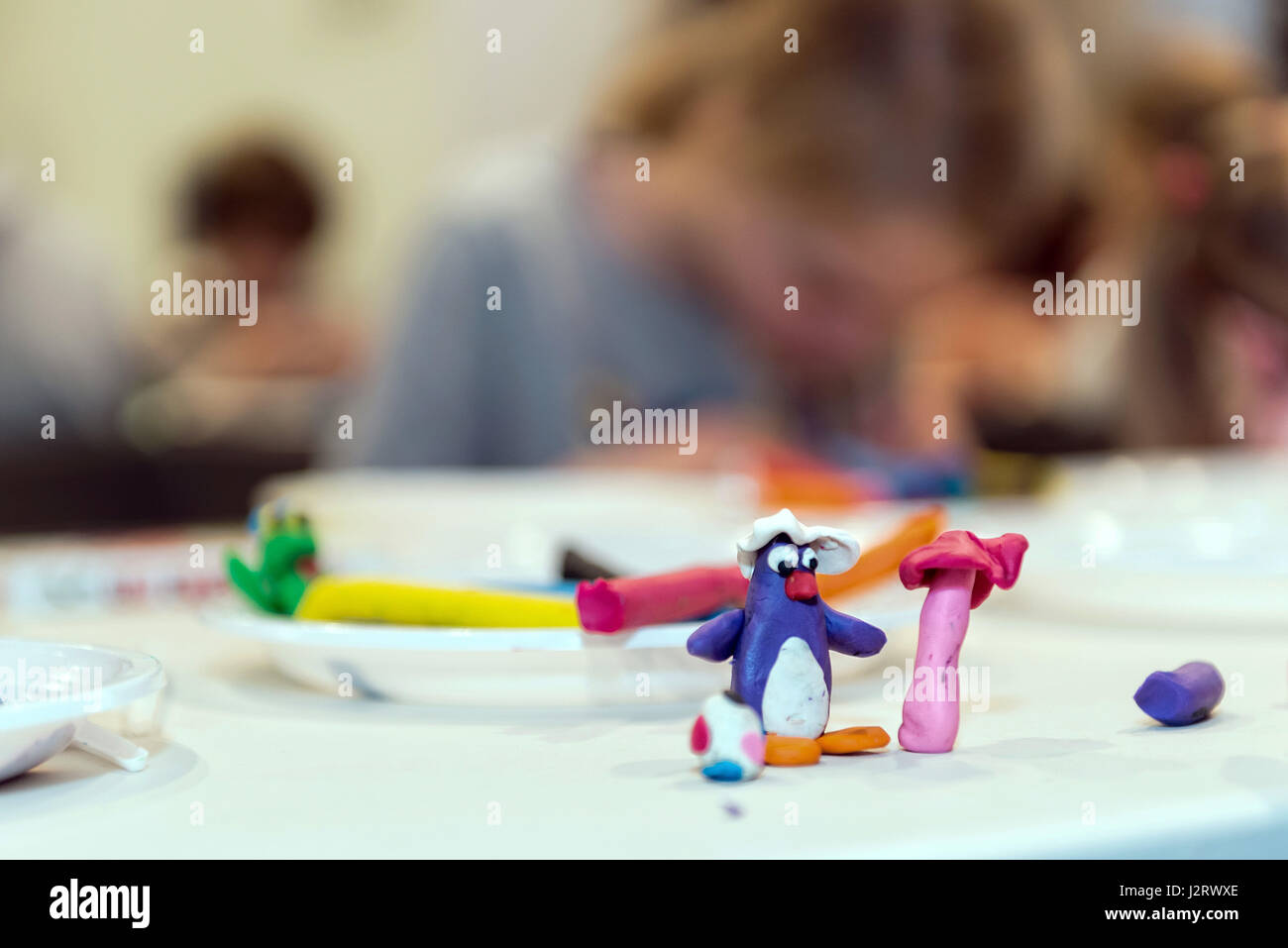 Ideas for children's creativity. Colored figures from plasticine Stock ...