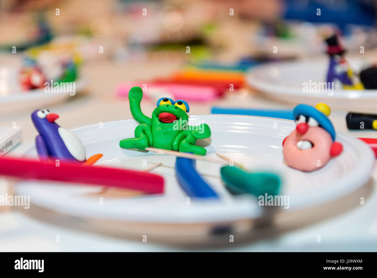 Ideas for children's creativity. Colored figures from plasticine Stock ...
