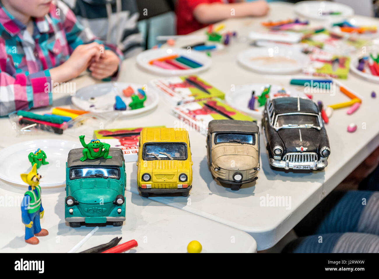 Ideas for children's creativity. Colored figures from plasticine Stock ...