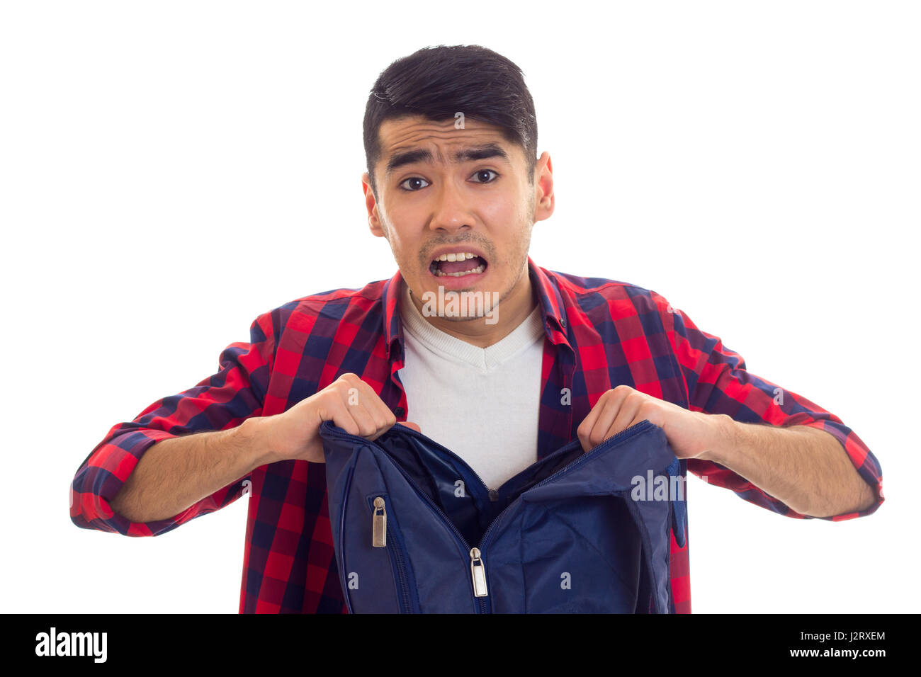 Young man with backpack Stock Photo - Alamy
