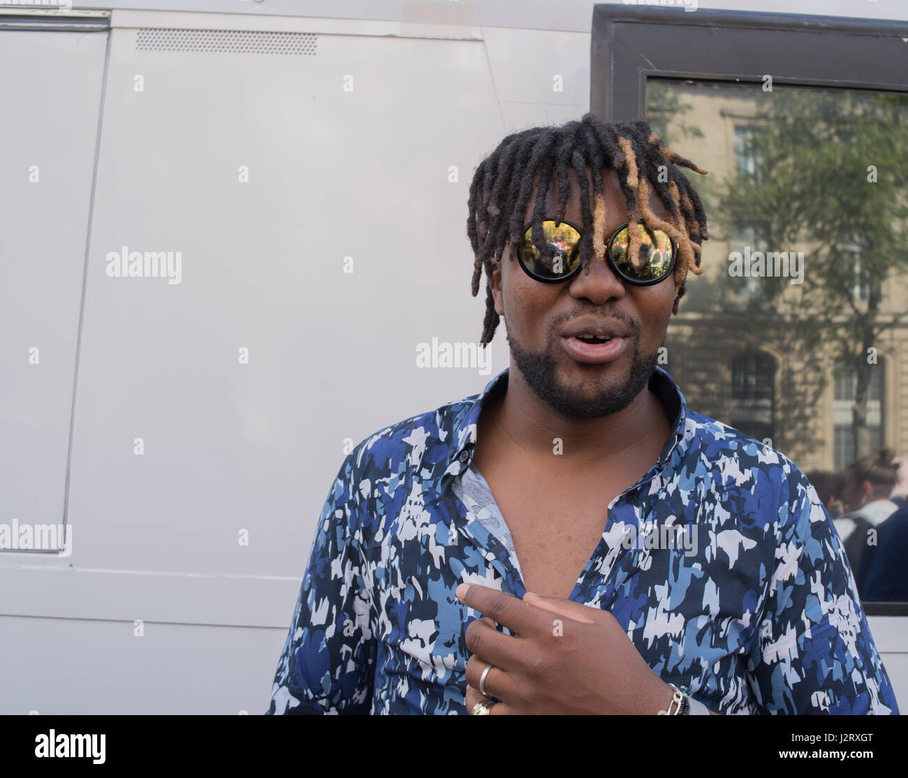 Paris; The rapper Marlo Flexxx, at the World March of Cannabis 2017 ...