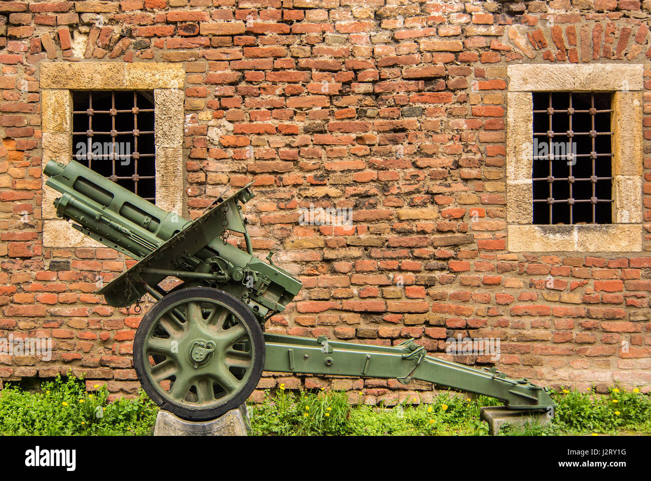 Second World War German cannon SIG 33 at the Belgrade Military Museum ...