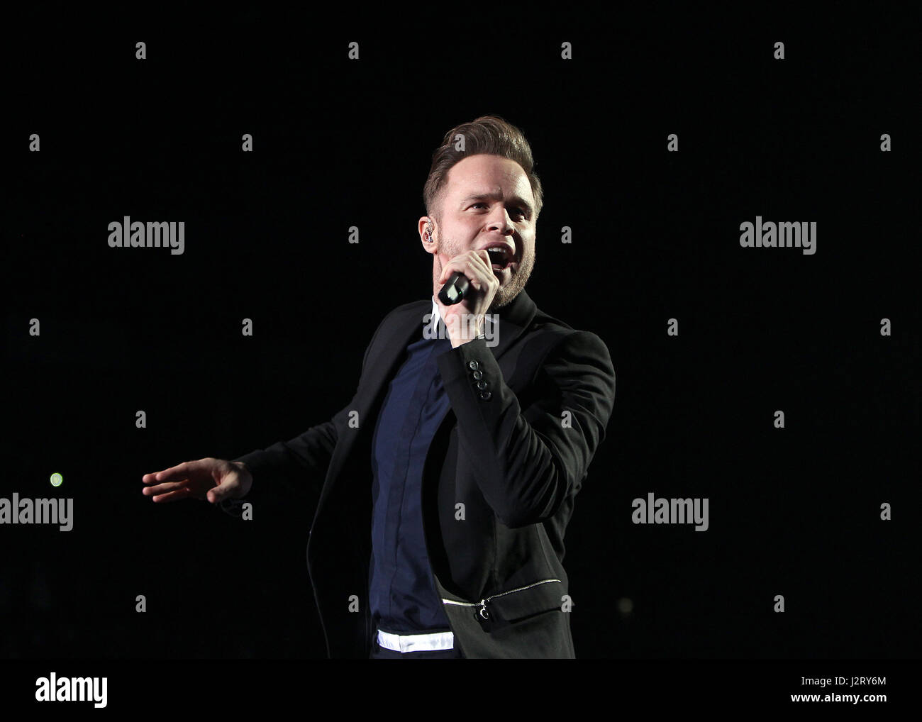 Olly Murs performs on stage during his first night at the O2 Arena in ...
