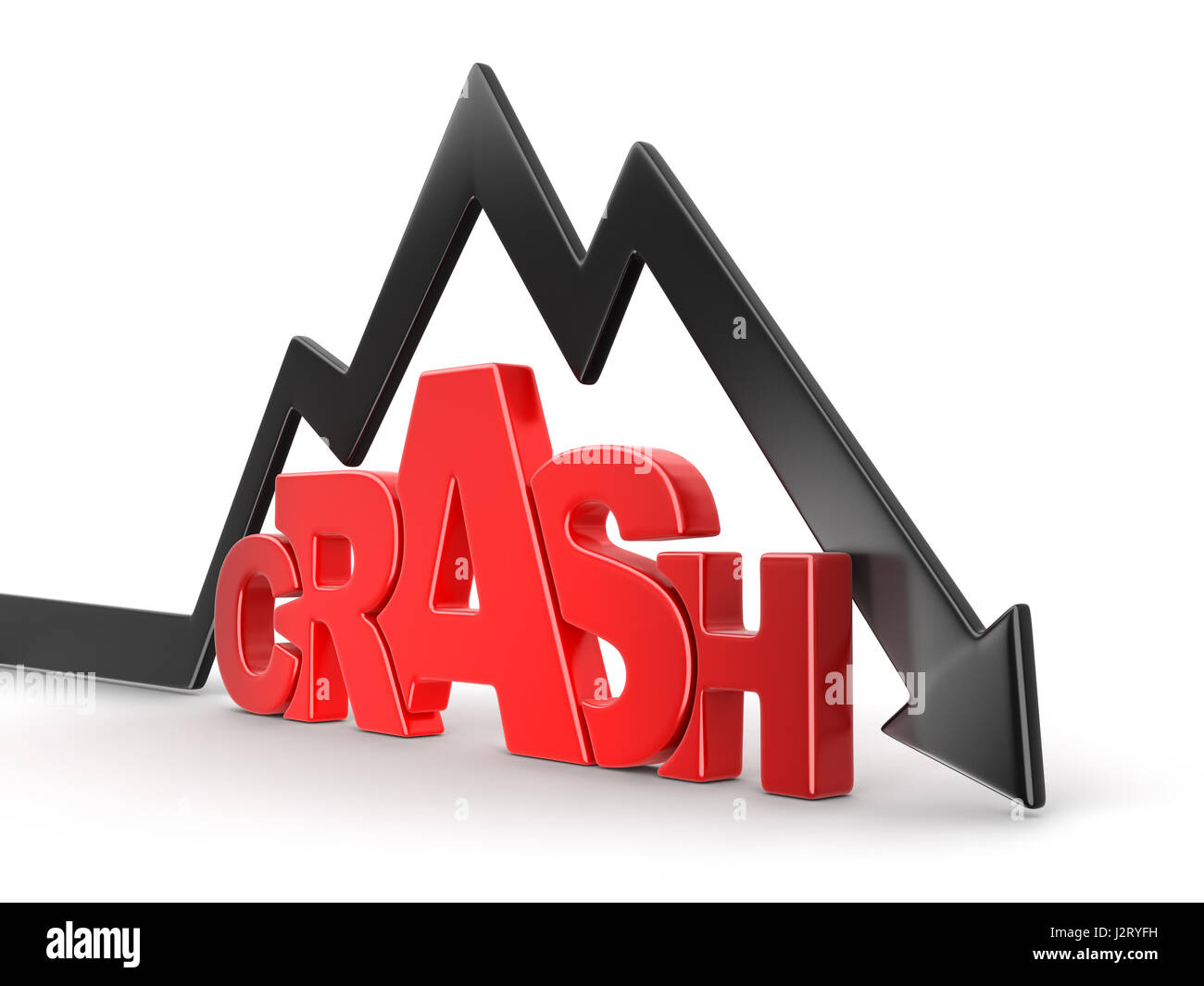 Word crash with arrow down. Image with clipping path Stock Photo - Alamy