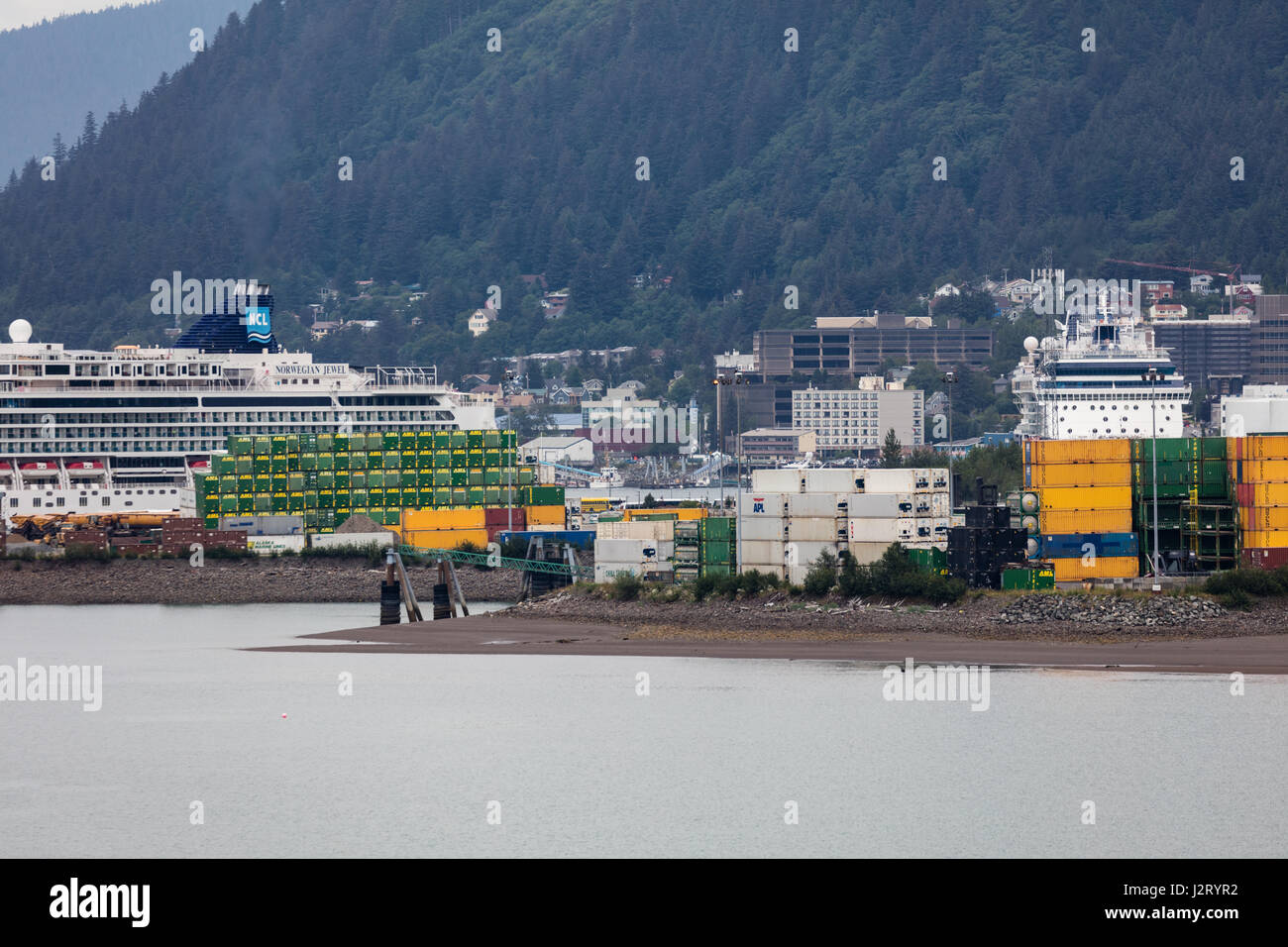 Cruise ships in port at Juneau, Alaska Stock Photo - Alamy