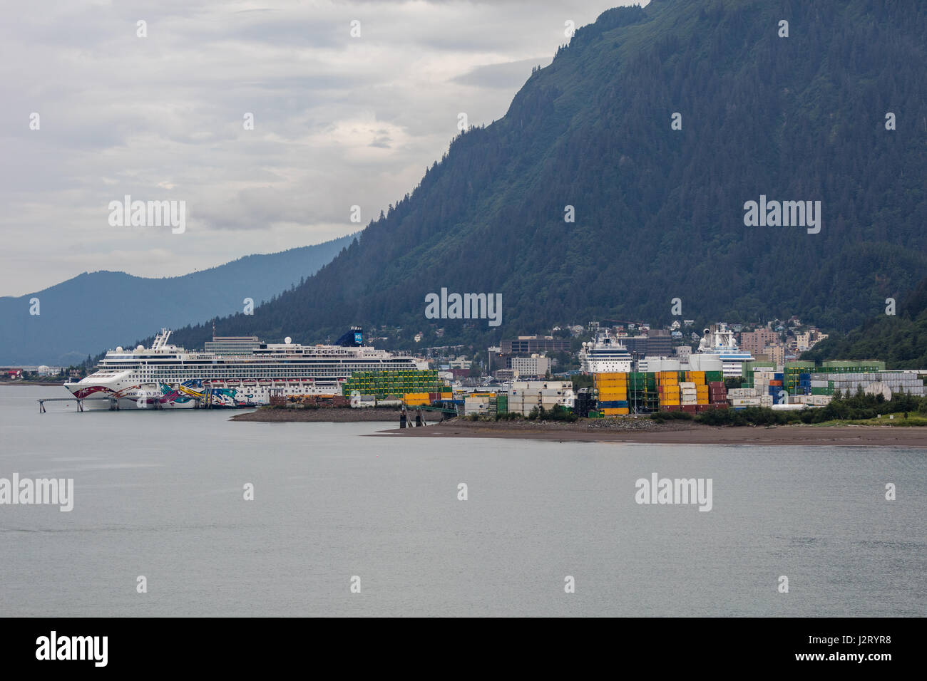 Cruise ships in port at Juneau, Alaska Stock Photo - Alamy