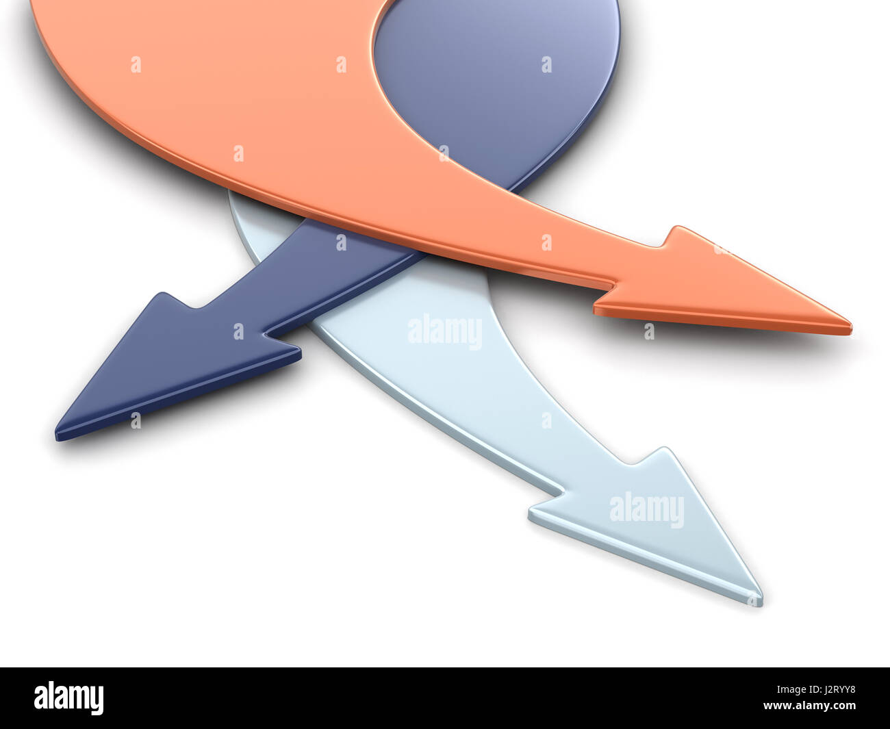 3d image of arrows in three directions. Image with clipping path Stock ...