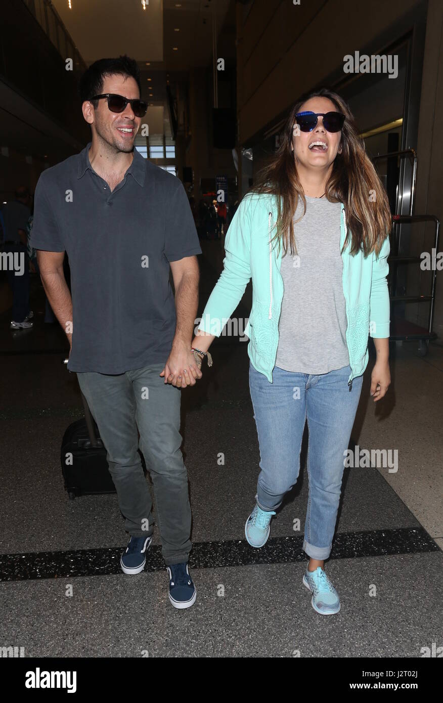 Eli Roth departs from the airport with his wife Lorenza Featuring: Eli ...