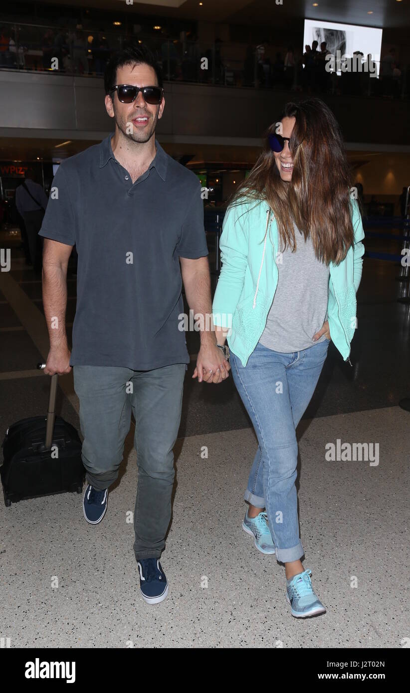 Eli Roth departs from the airport with his wife Lorenza Featuring: Eli ...
