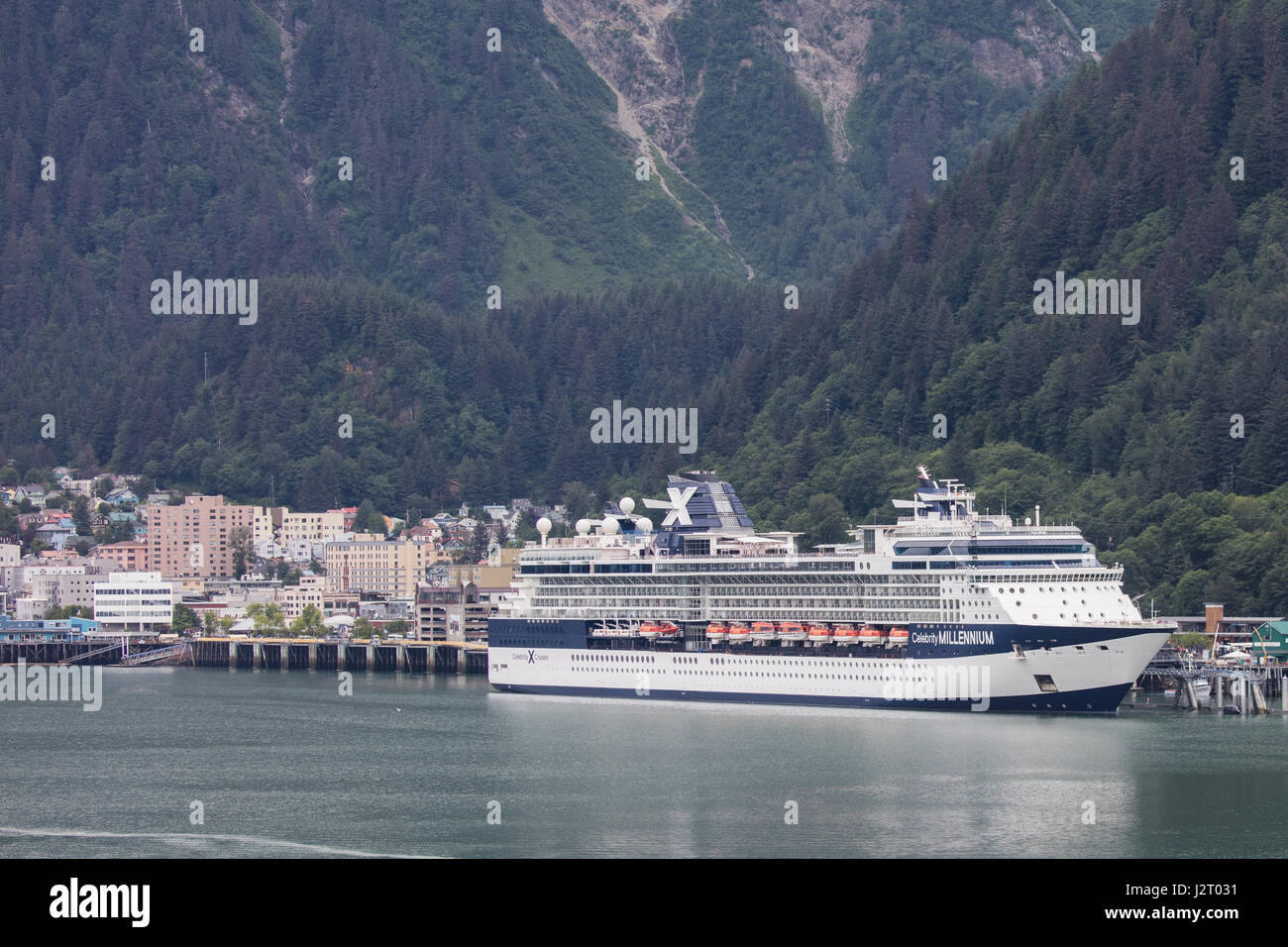 Cruise ships in port at Juneau, Alaska Stock Photo - Alamy