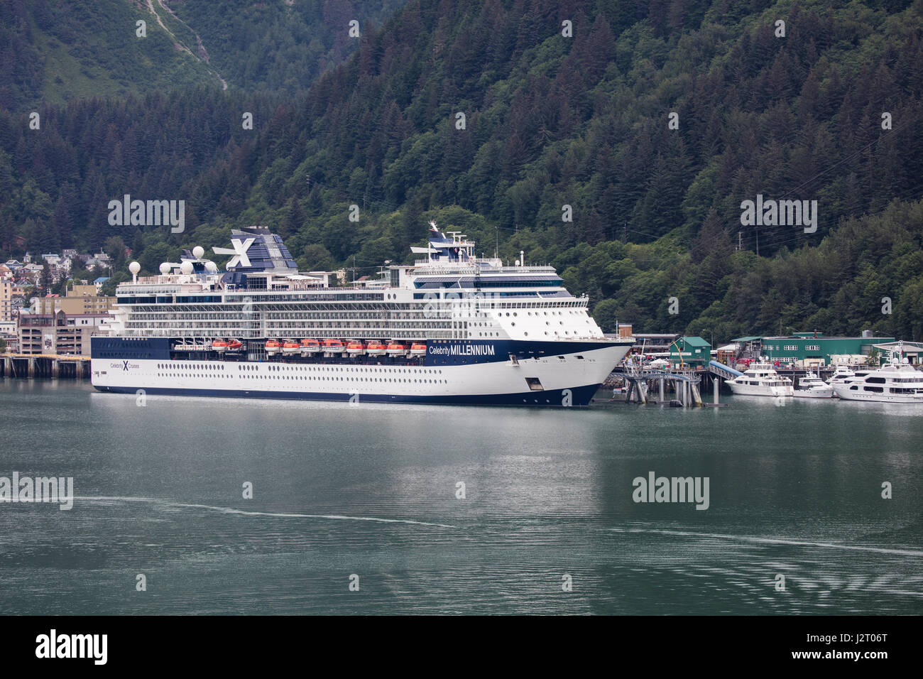 Cruise ships in port at Juneau, Alaska Stock Photo - Alamy