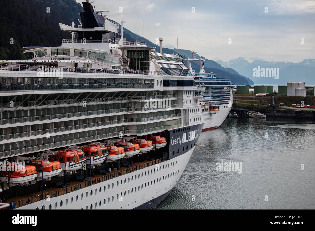 Cruise ships in port at Juneau, Alaska Stock Photo - Alamy