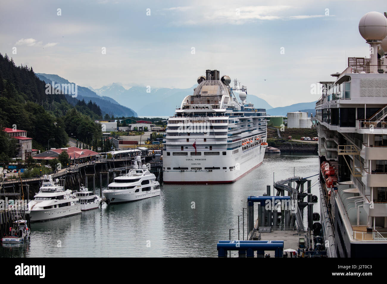 Cruise ships in port at Juneau, Alaska Stock Photo - Alamy