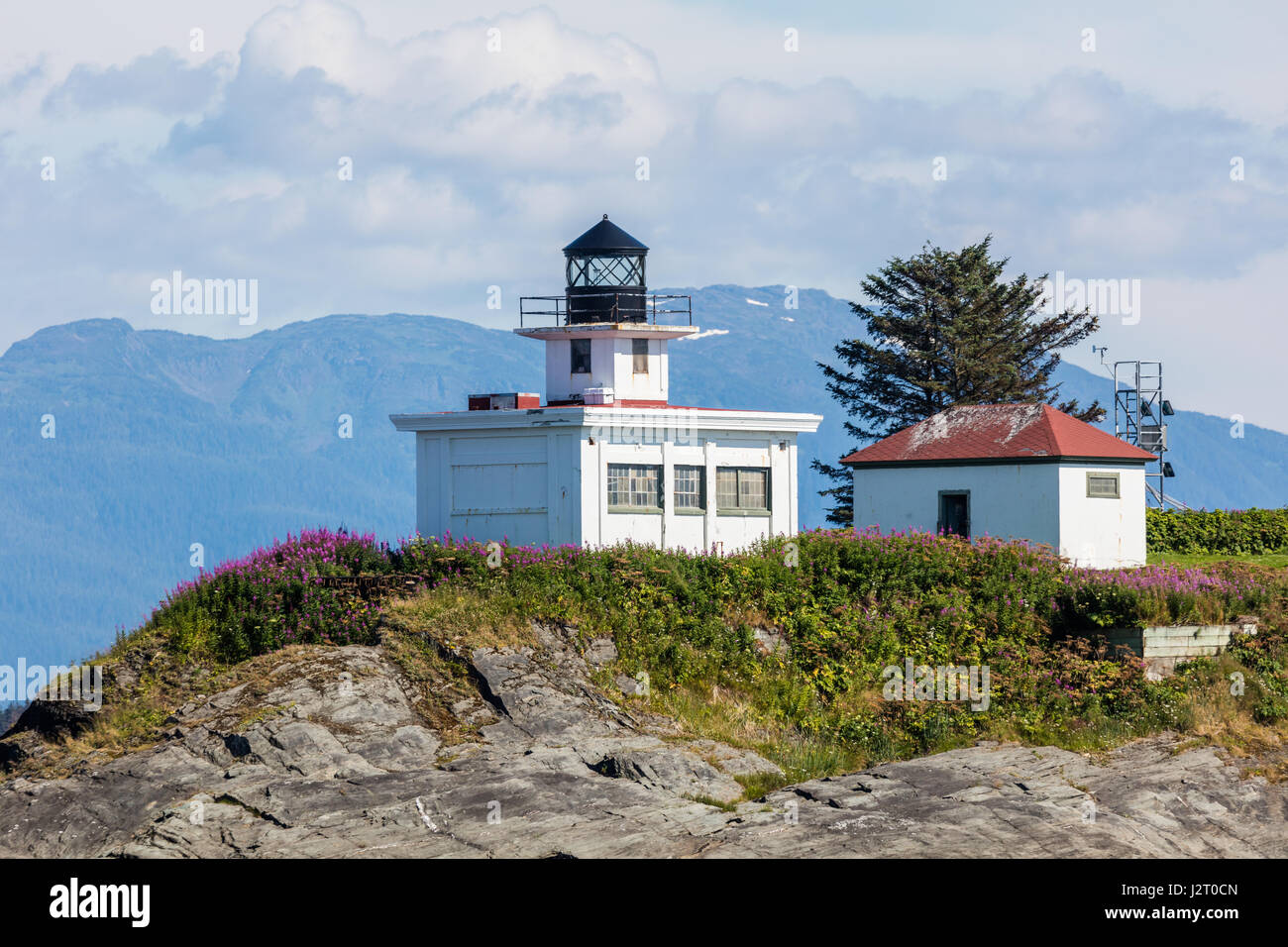 Point Retreat Lighthouse in Alaska Stock Photo - Alamy